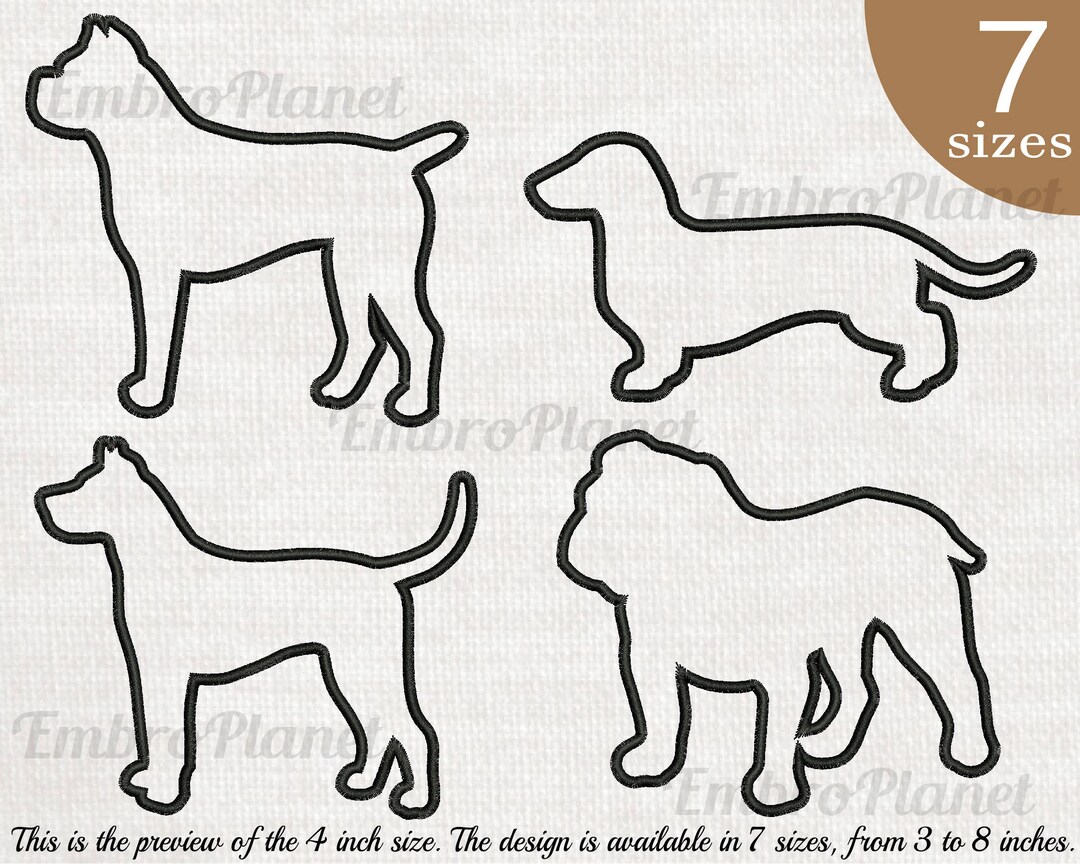 Applique Dogs - Design for Embroidery Machine Instant Download Digital ...
