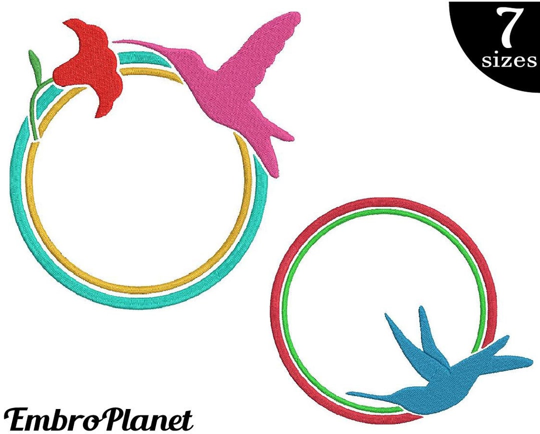 Hummingbird Frames Designs for Embroidery Machine Instant Download ...