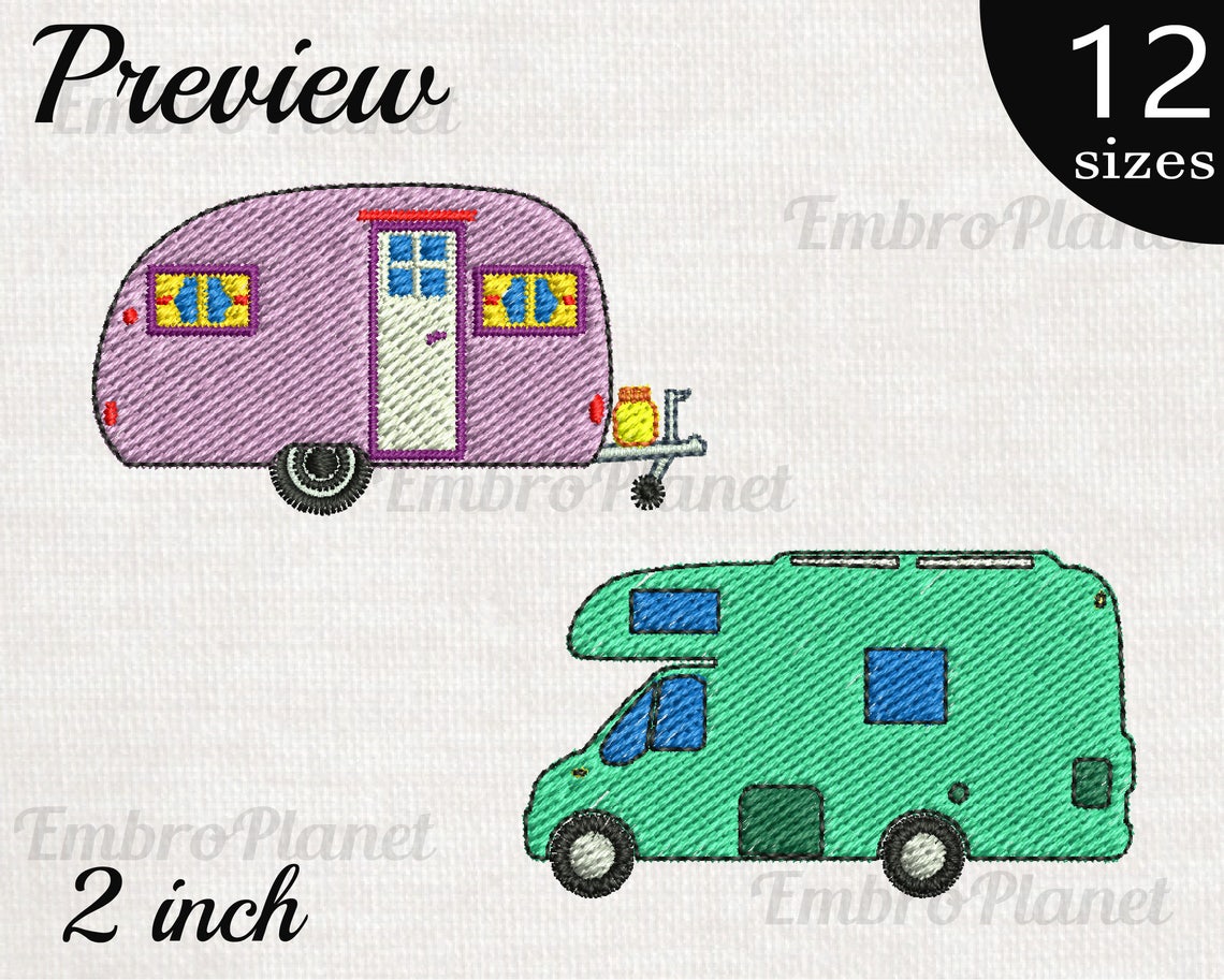 Campers Designs for Embroidery Machine Instant Download - Etsy