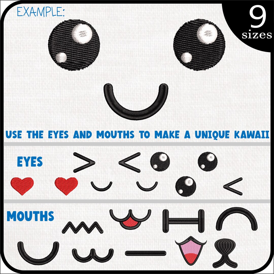Make You Own Kawaii - Designs for Embroidery Machine Instant Download ...