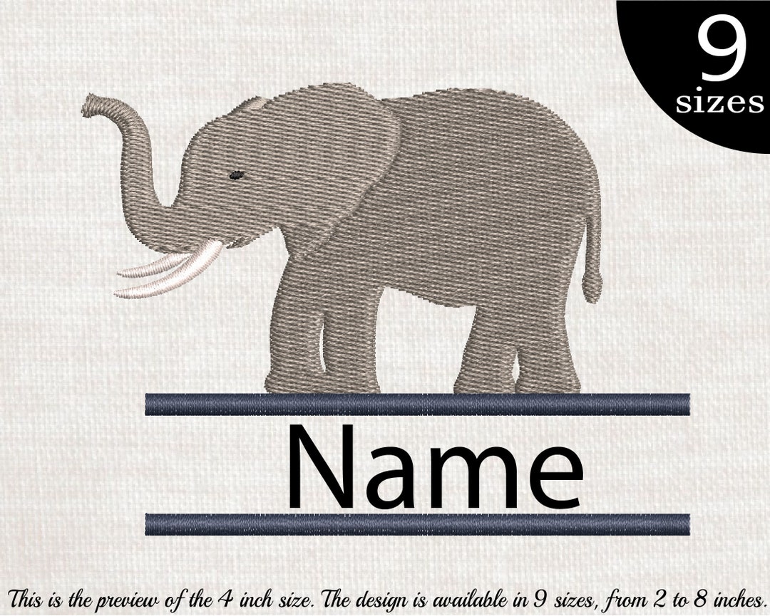 Split Elephant - Design for Embroidery Machine Instant Download Digital ...