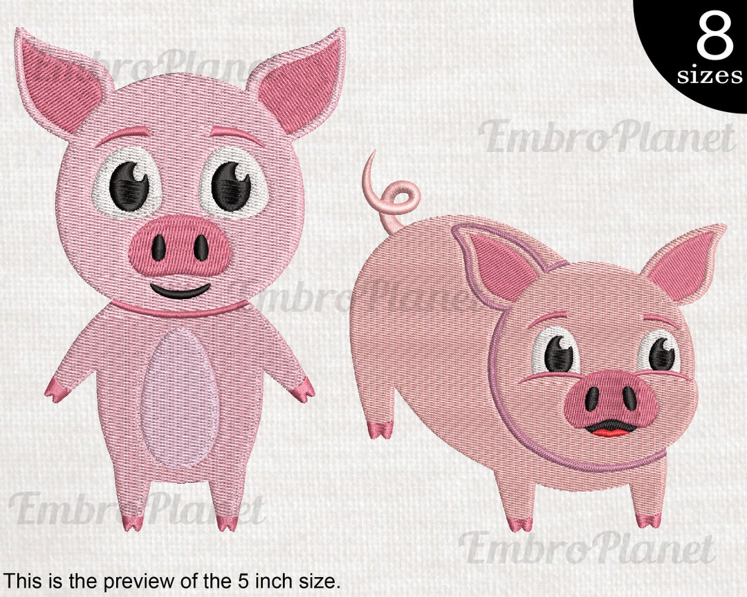 Cute Pigs - Designs for Embroidery Machine Instant Download Digital ...