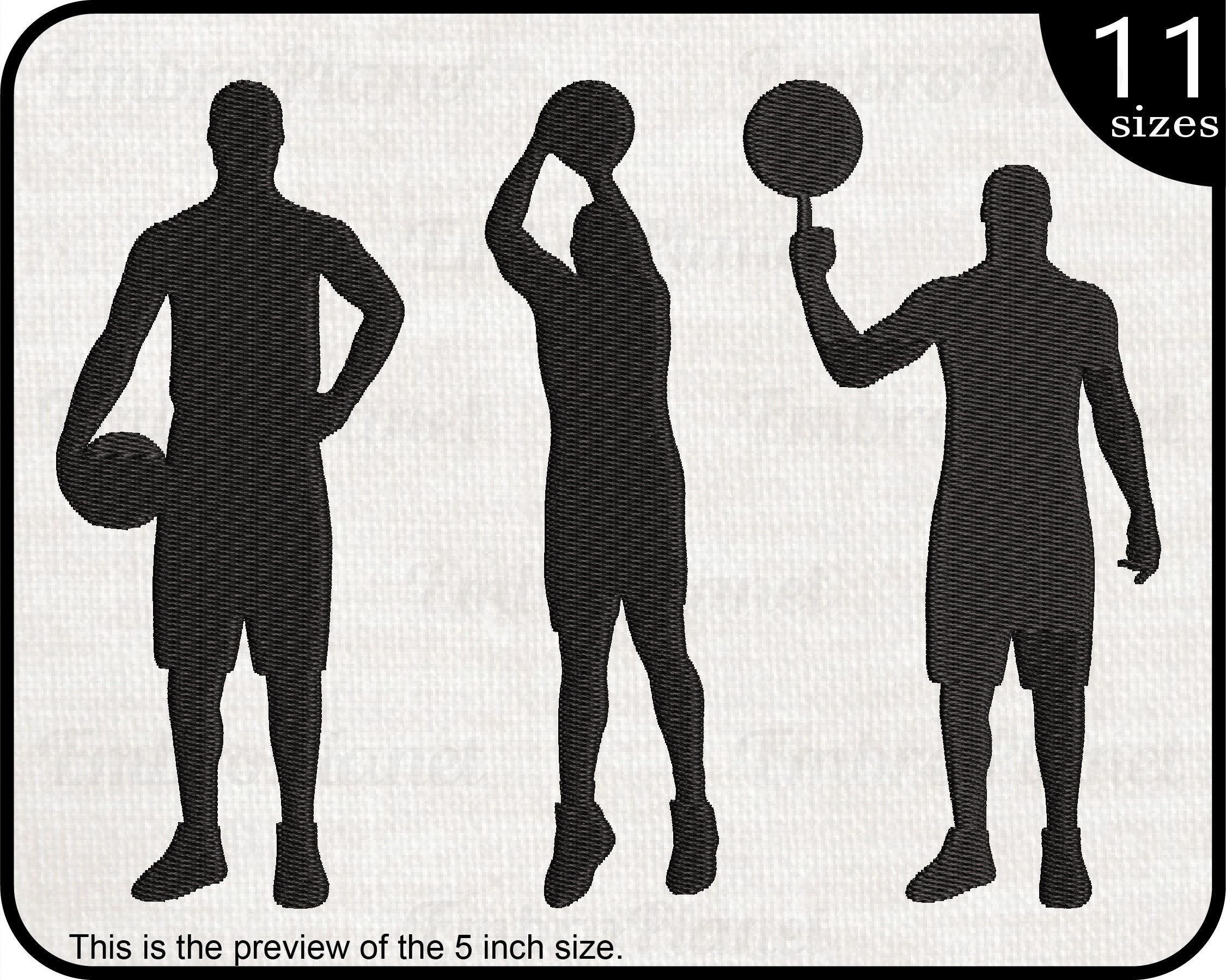 Basketball Players - Designs for Embroidery Machine Instant Download ...
