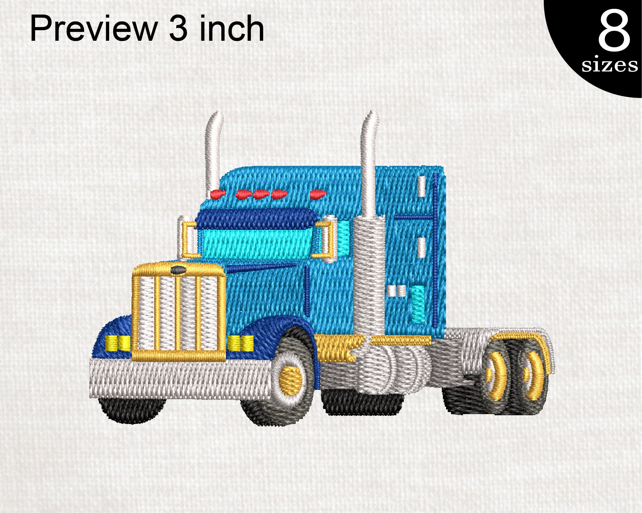 Truck Design for Embroidery Machine Instant Download Digital | Etsy