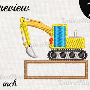 Rectangle Construction Excavator - Design for Embroidery Machine ...