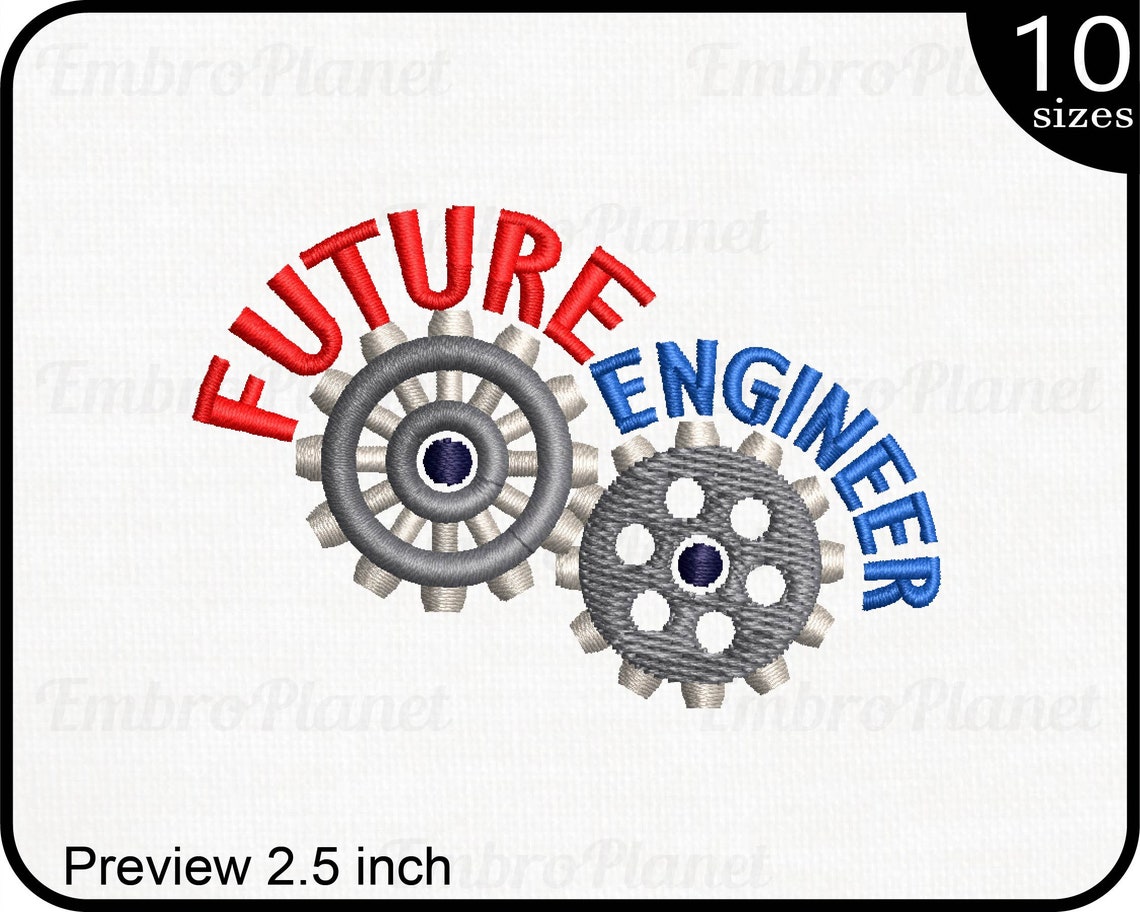 Future Engineer Gears Design for Embroidery Machine Instant - Etsy