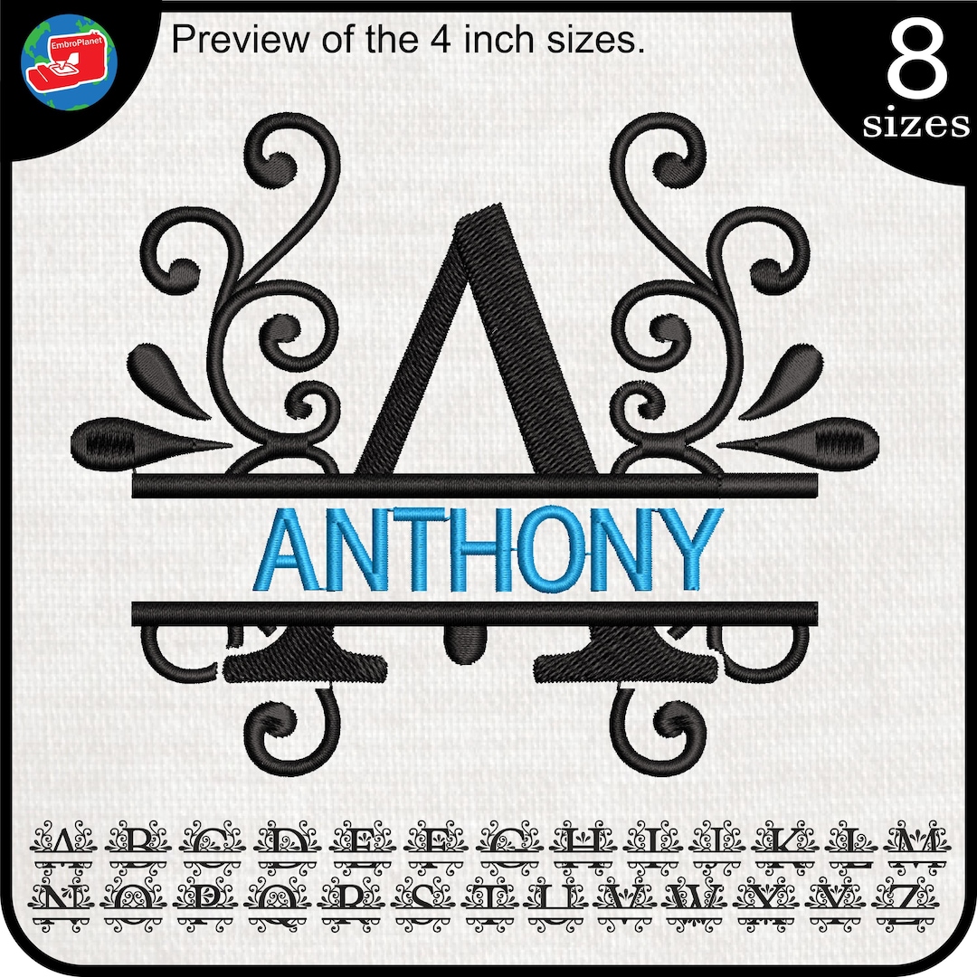 Split Full Alphabet Vintage Regal V2 - Designs for Embroidery Machine ...