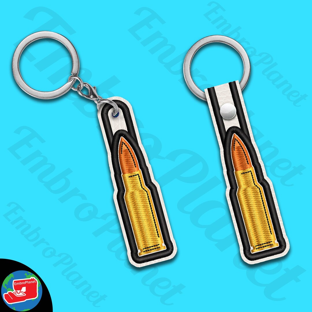 Satin Bullet Keychain Digital Item - Tab Key Fob ITH Keyring Keyholder ...
