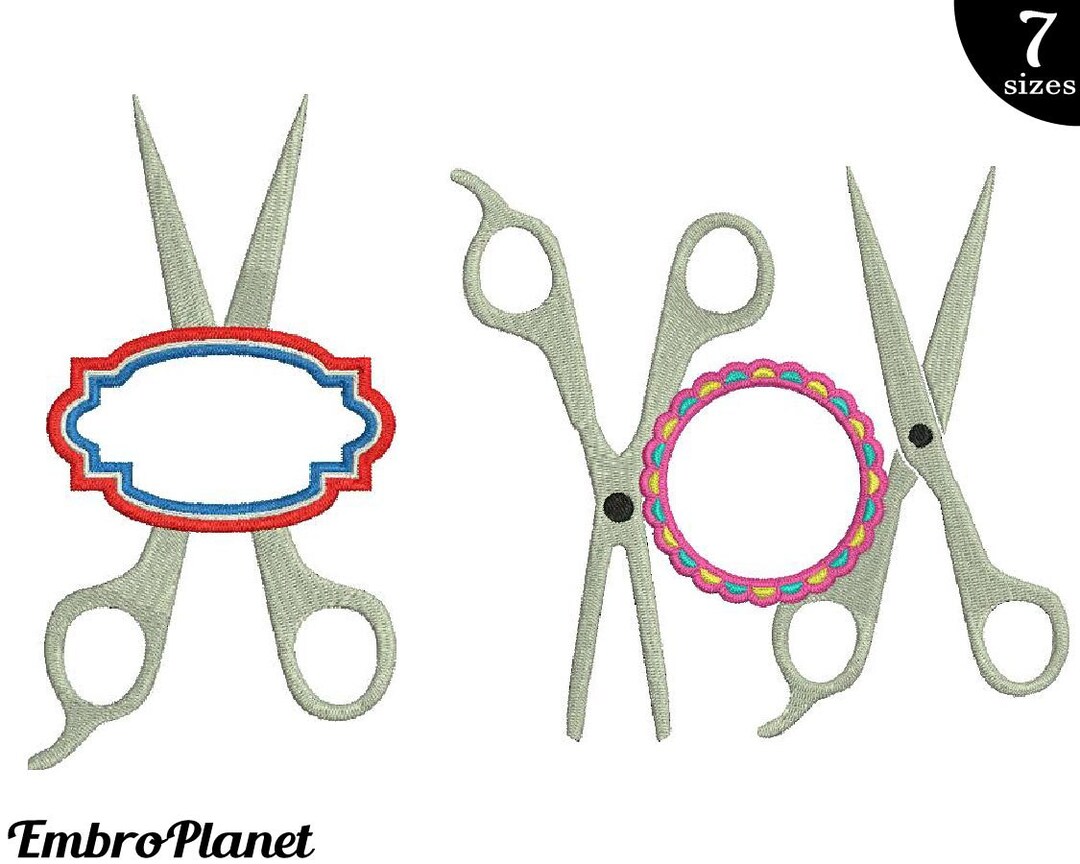 Scissors Frames Designs for Embroidery Machine Instant Download Digital ...