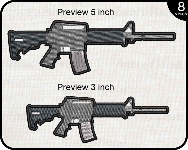 Gun Outlines Embroidery Designs – War Army Set (digital Download) - Etsy