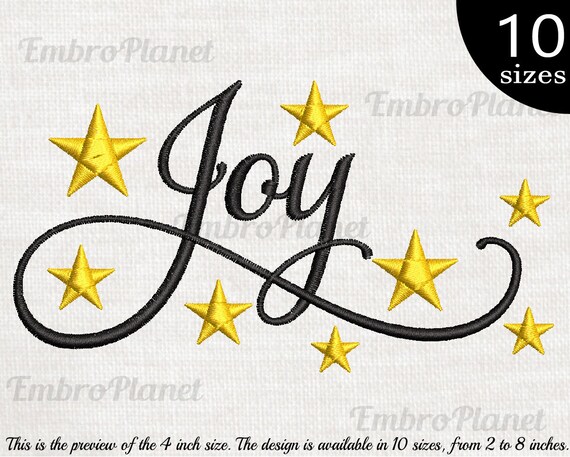Joy Design for Embroidery Machine Instant Download Digital | Etsy