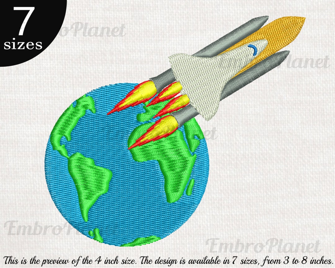 Earth Spaceship - Design for Embroidery Machine Instant Download ...
