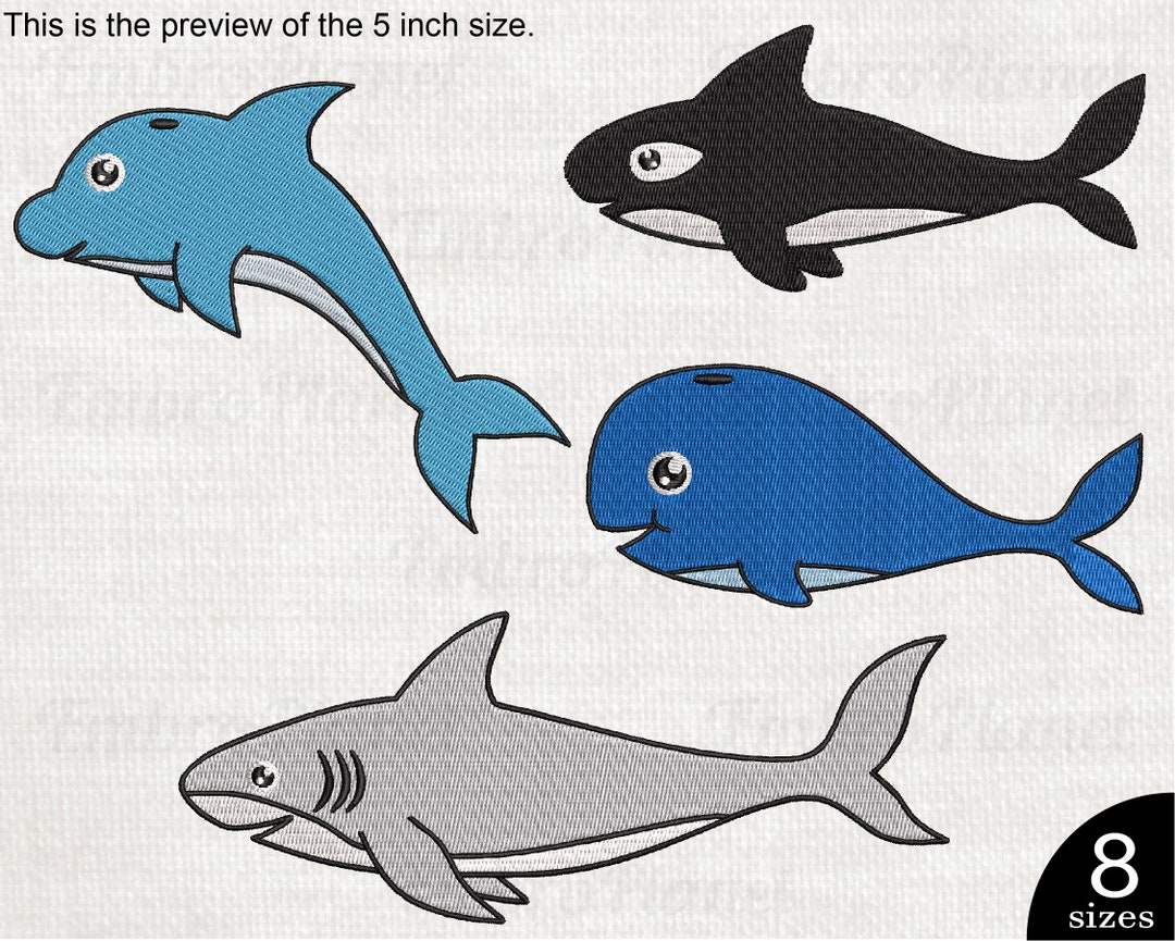 Sea Animals - Designs for Embroidery Machine Instant Download Digital ...