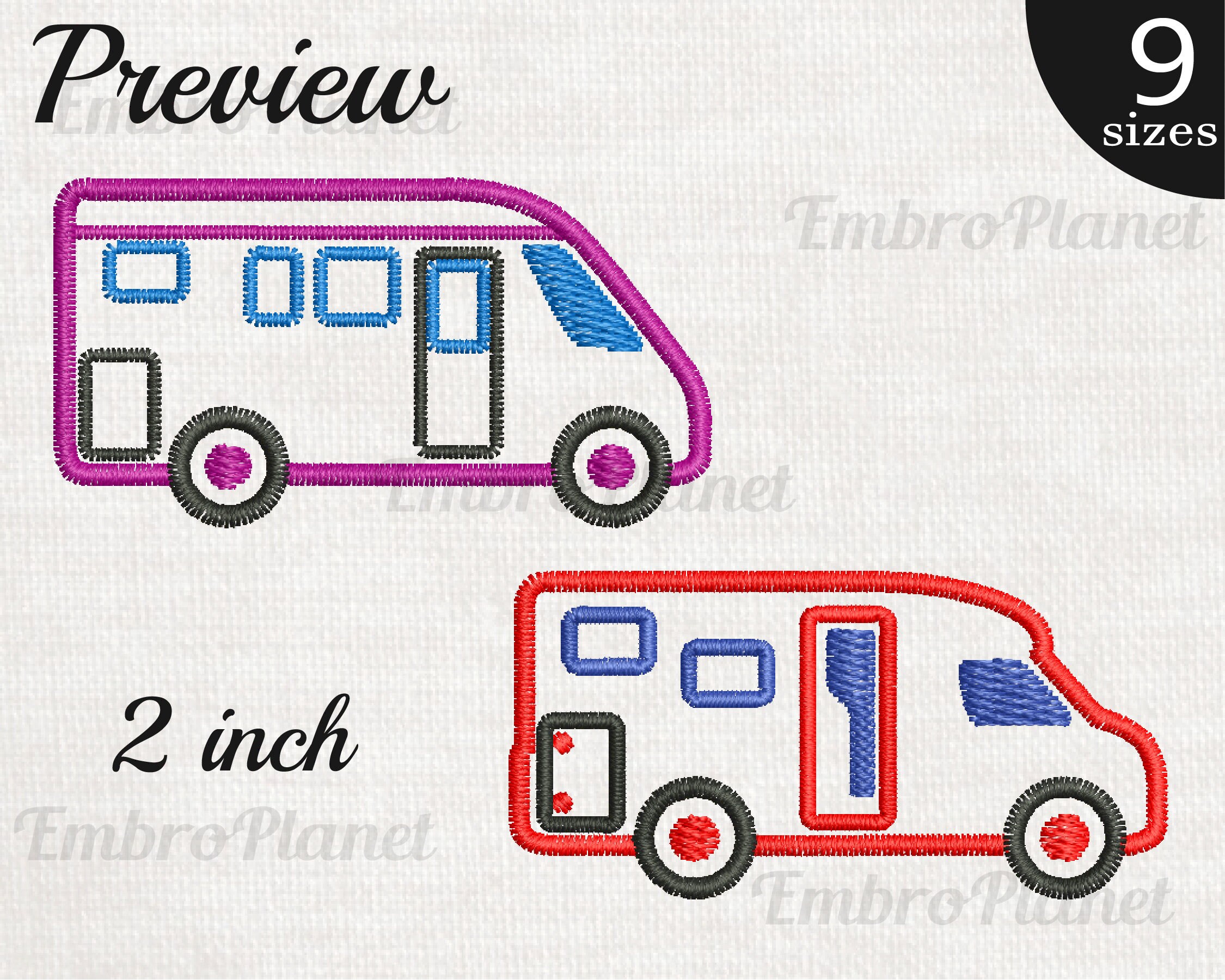 Modern Campervan Design for Embroidery Machine Instant - Etsy Australia