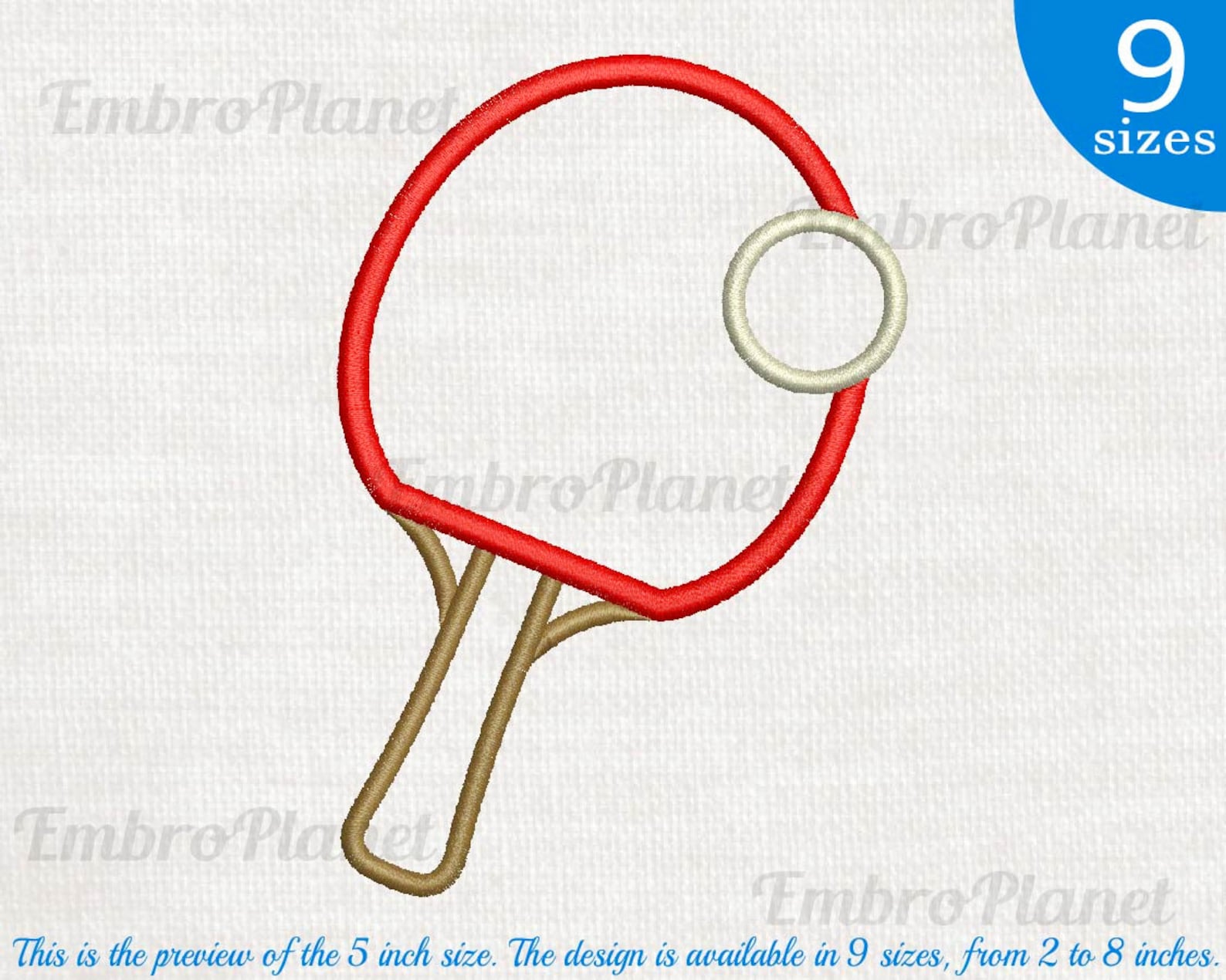 Ping Pong Design for Embroidery Machine Instant Download | Etsy