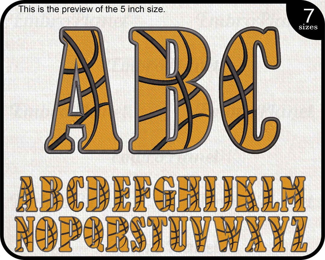 Basketball Alphabet Embroidery Font – Sports Letters (digital Download ...