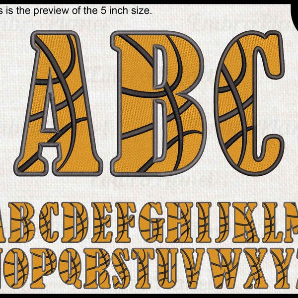 Basketball Alphabet Font Embroidery - Etsy