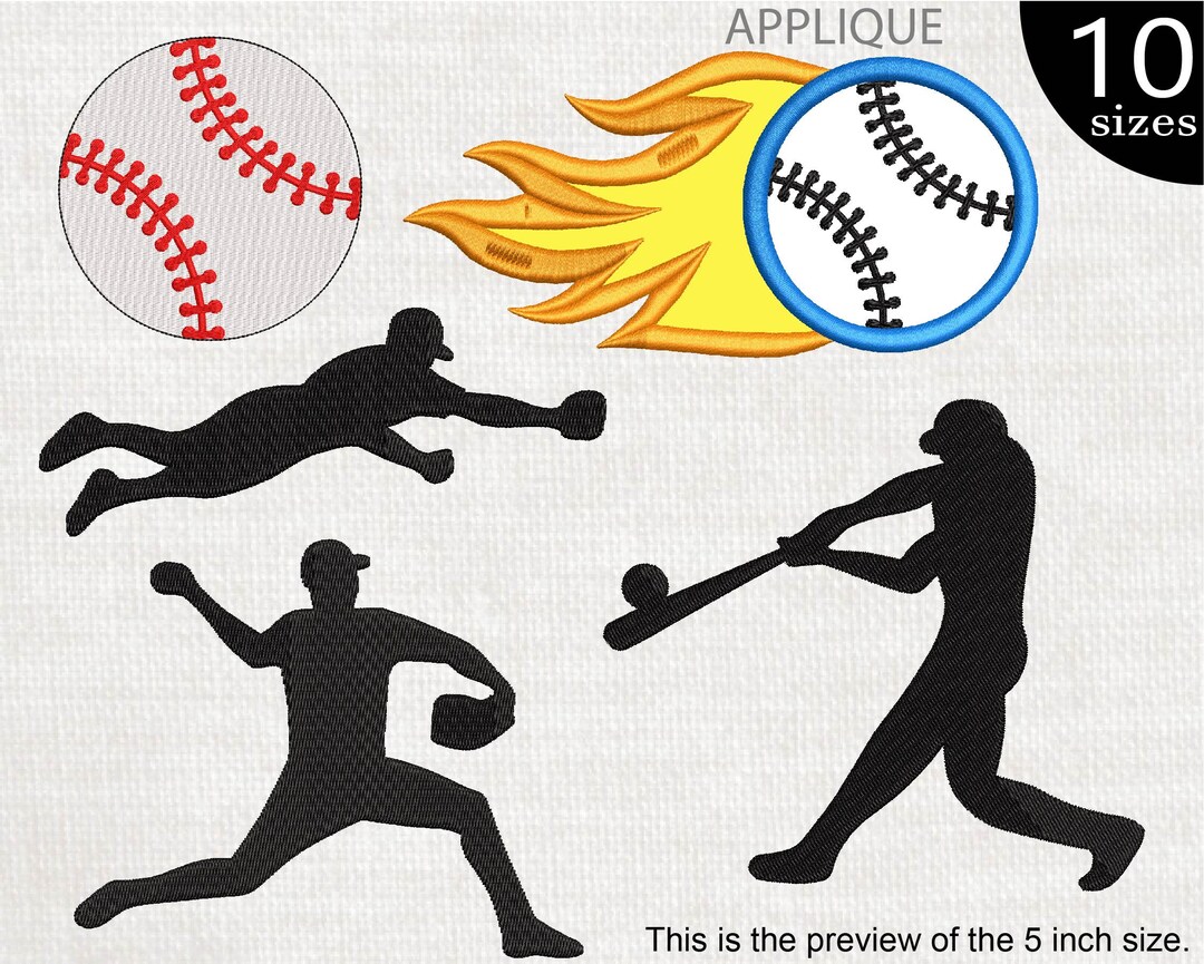 Baseball - Designs for Embroidery Machine Instant Download Digital File ...