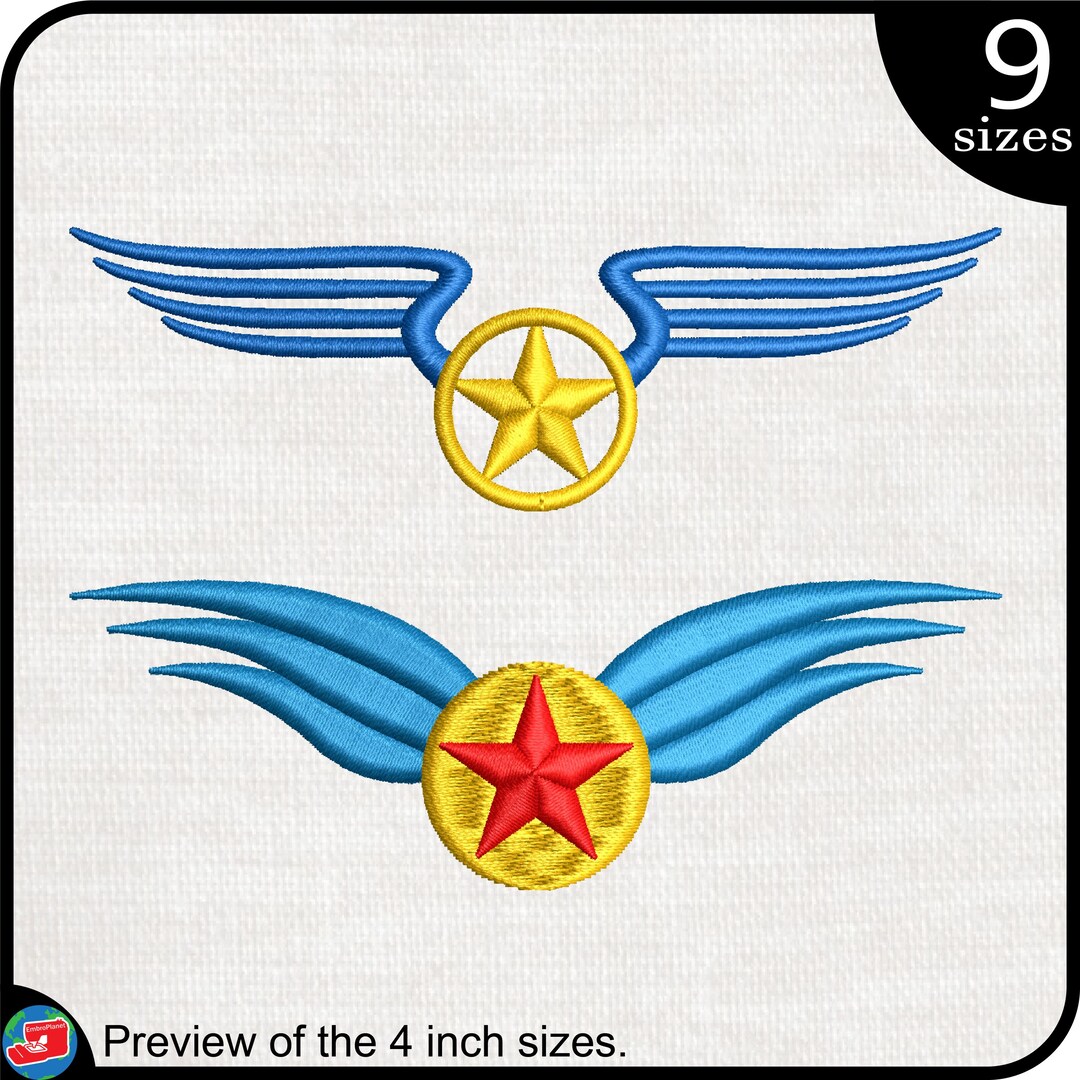 Pilot Wings Embroidery Design – Aviation Star Sign (digital Download ...