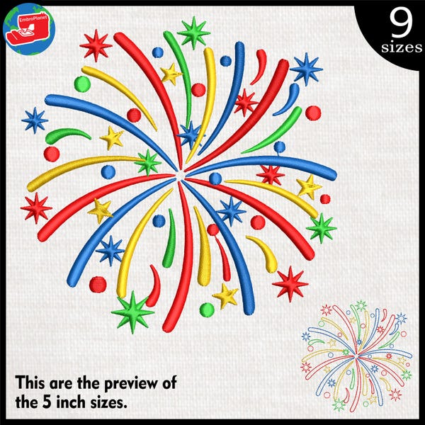 Firework Embroidery - Etsy