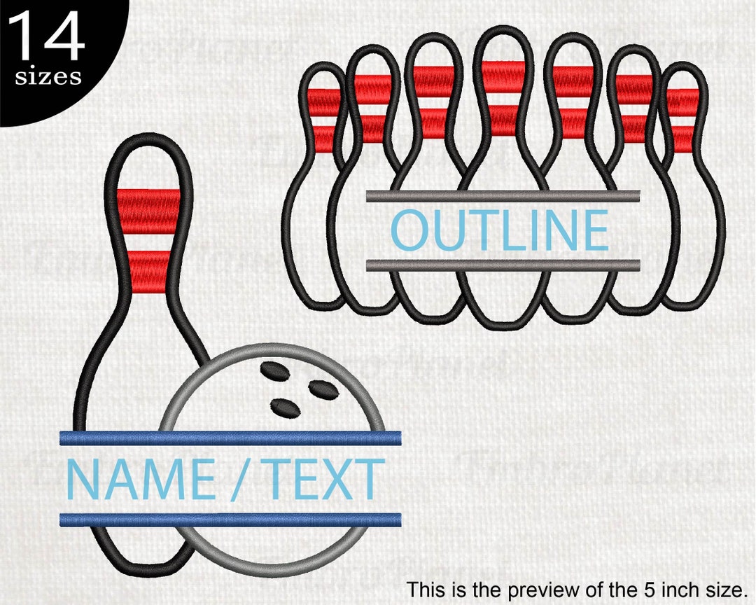 Outline Split Bowling - Designs for Embroidery Machine Instant Download ...