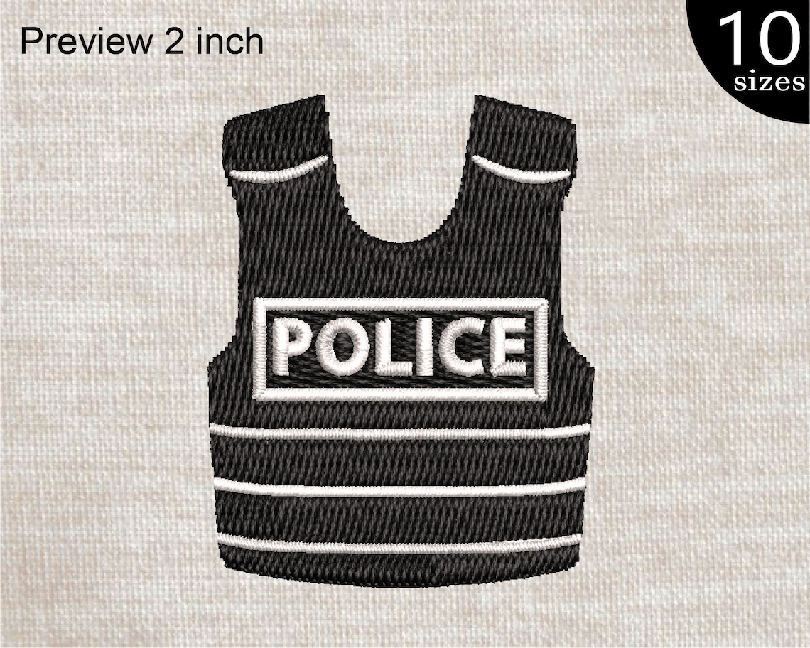 Police Vest Design for Embroidery Machine Instant Download - Etsy