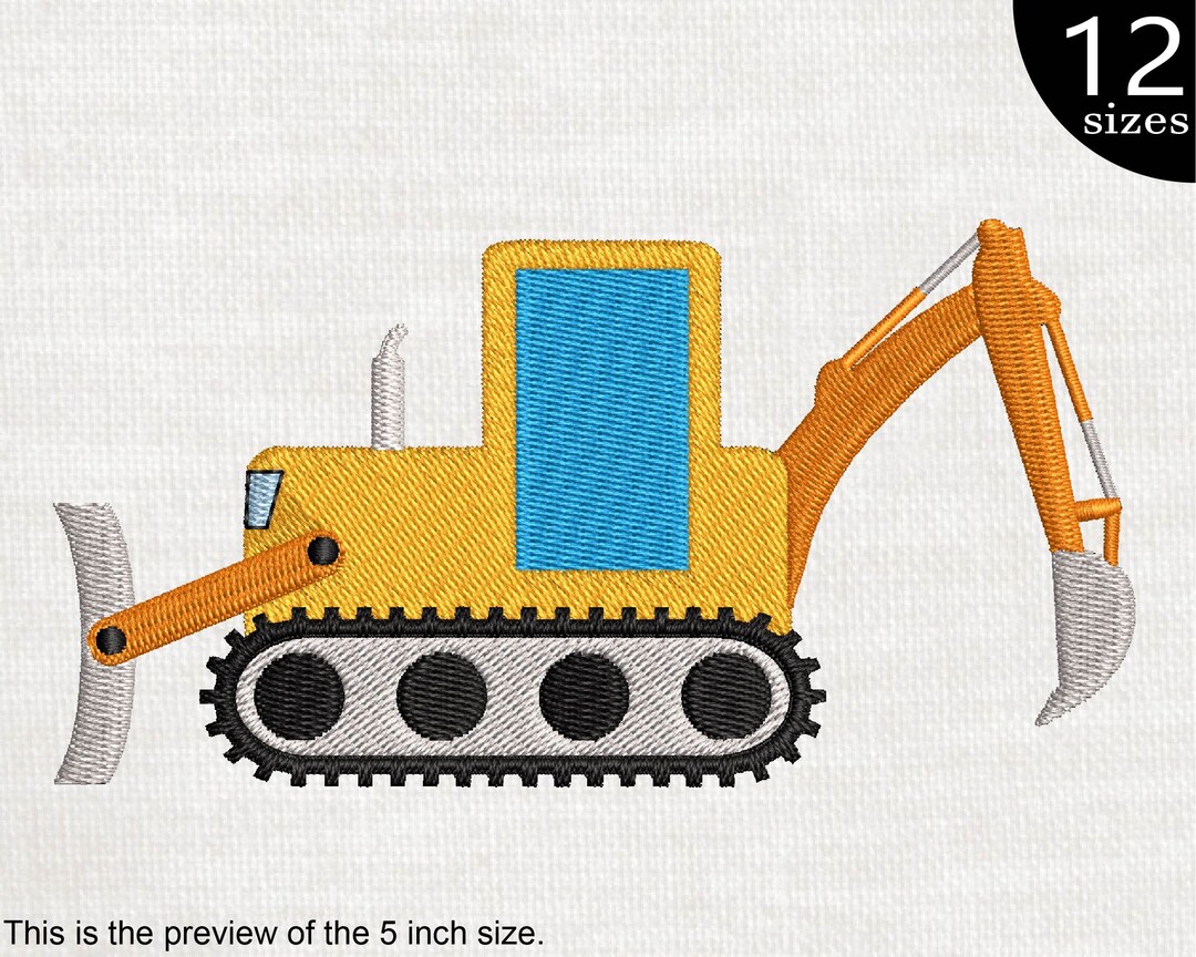 Construction Backhoe - Design for Embroidery Machine Graphic File ...