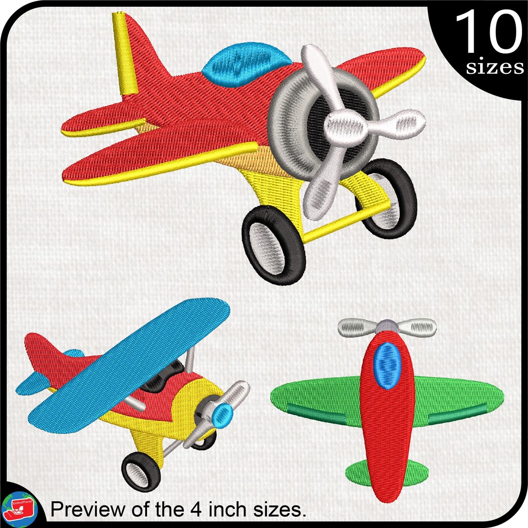 Vintage Toy Planes Embroidery Designs – Retro Airplane Stitch (digital ...