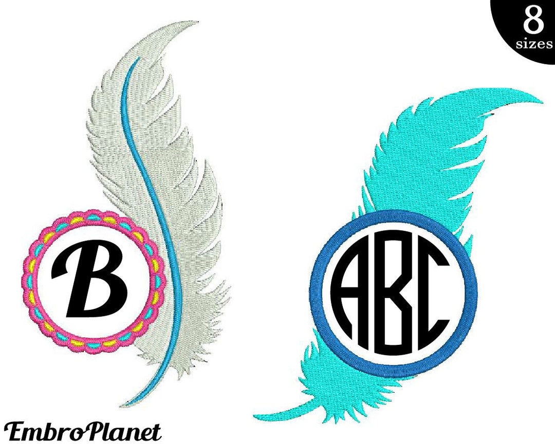 Feather Frames Designs for Embroidery Machine Instant Download Digital ...