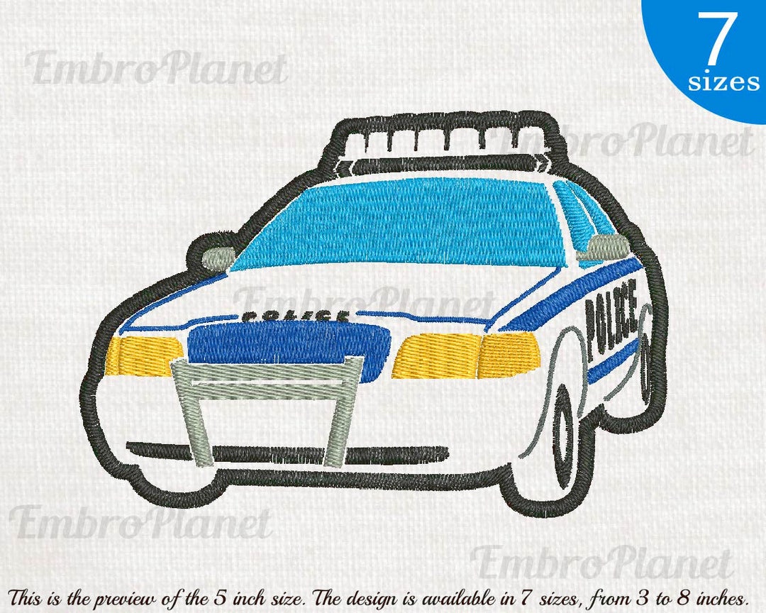 Usa Police Car - Design for Embroidery Machine, Instant Download ...