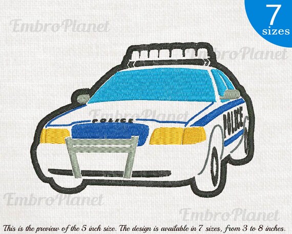 Usa Police Car Design for Embroidery Machine Instant | Etsy