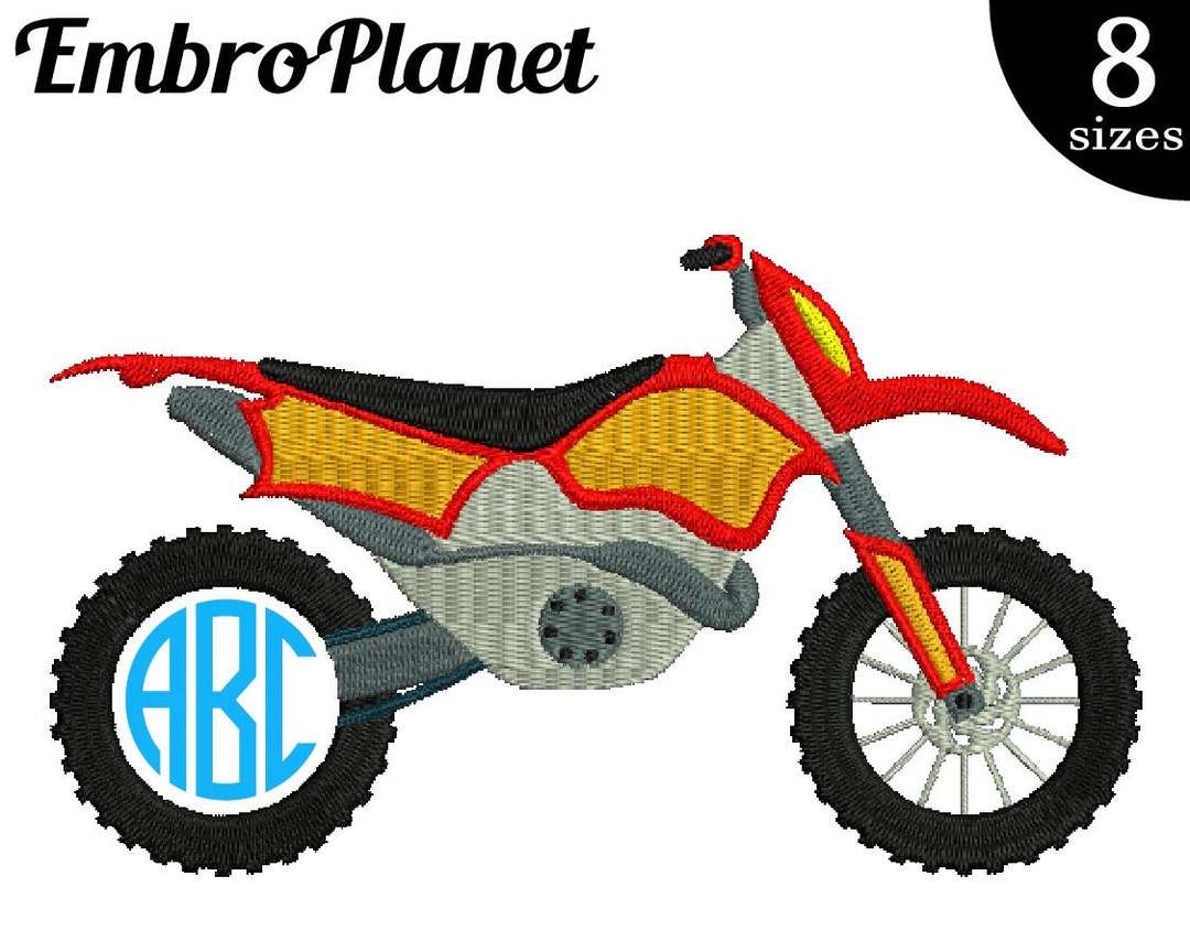 Motocross Bike Design for Embroidery Machine Instant Download Digital ...