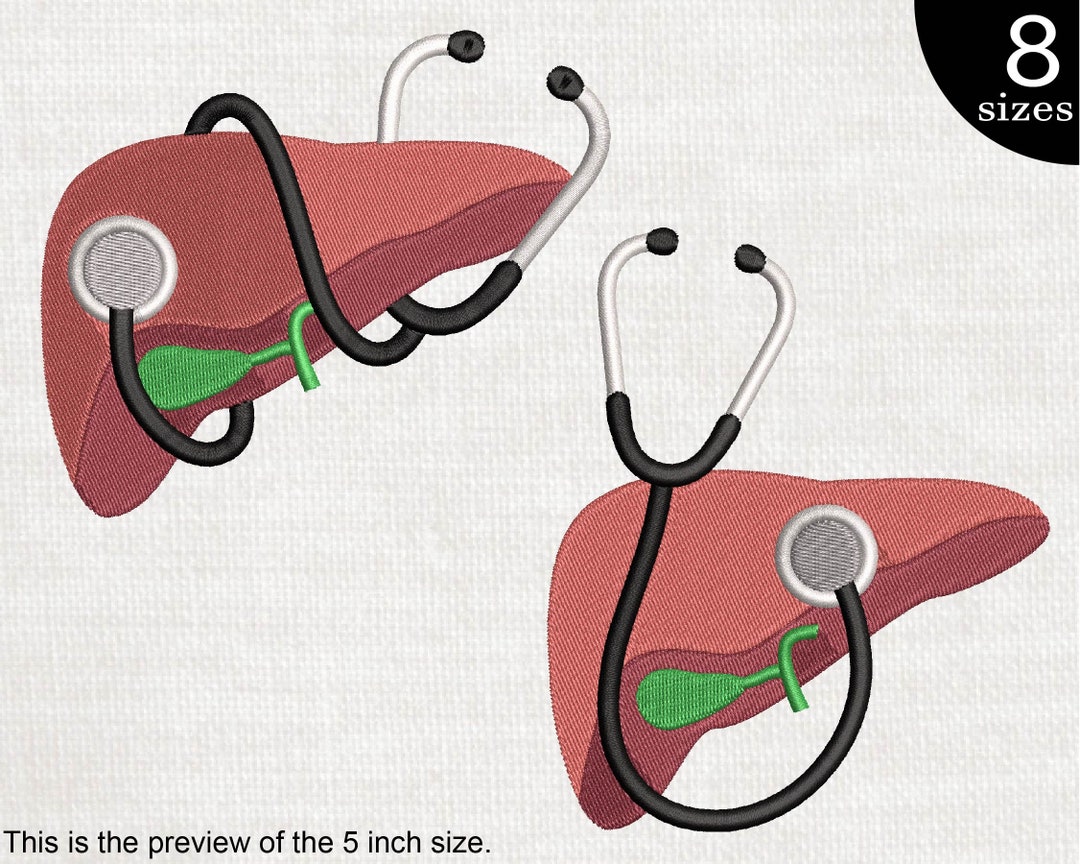 Liver and Stethoscope - Design for Embroidery Machine Instant Download ...