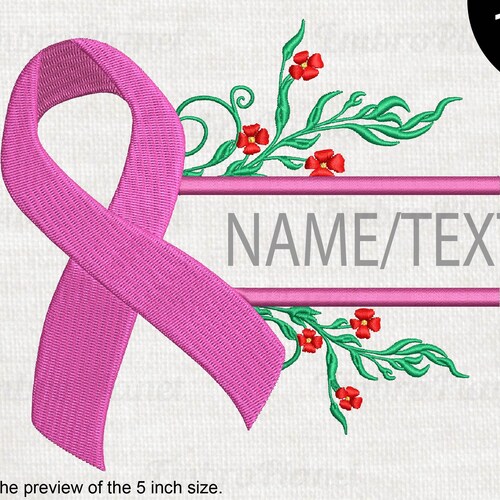 Cancer Ribbon Machine Embroidery Design Fill Stitch Design - Etsy