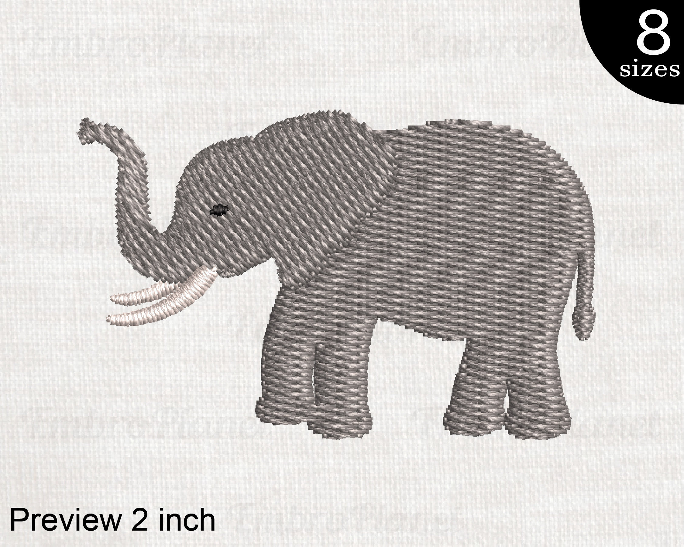 Elephant Design for Embroidery Machine Instant Download - Etsy