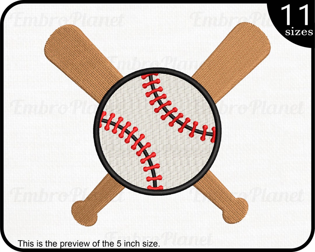 Baseball Bats and Ball Embroidery Design – Sports Icon (digital ...