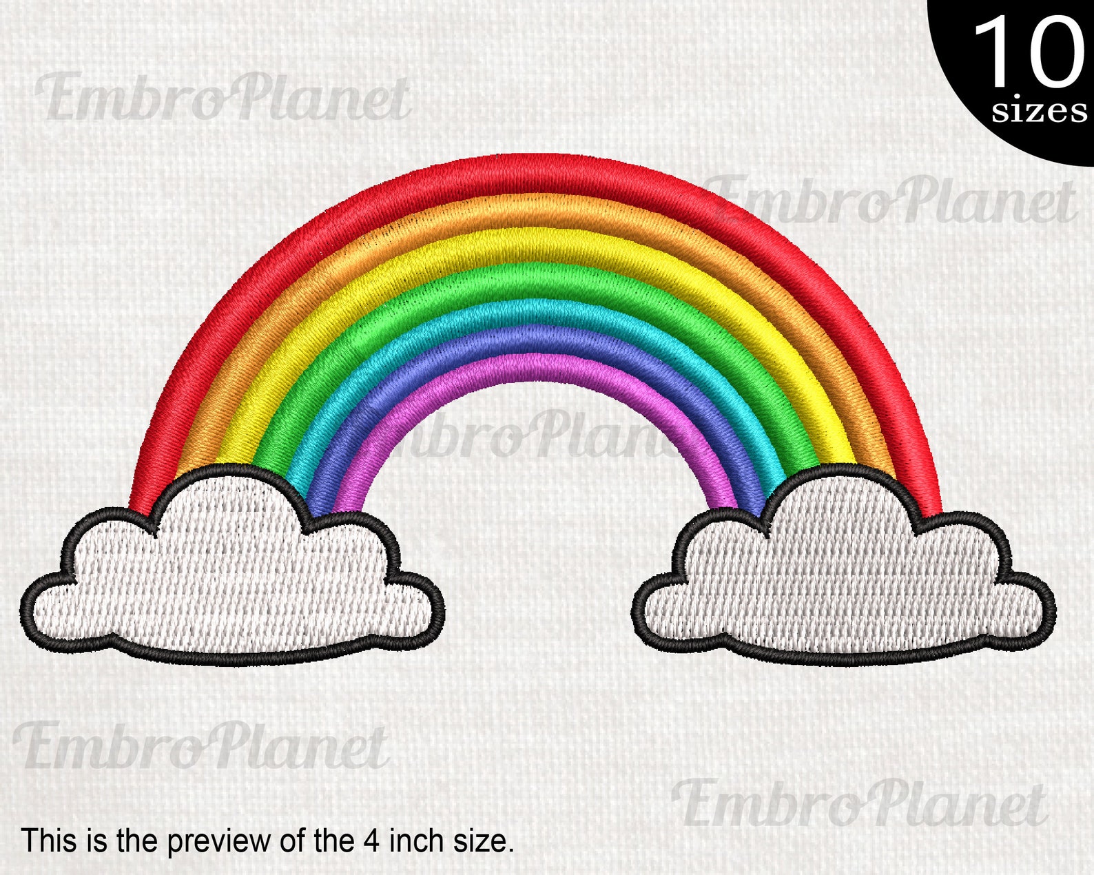Cute Rainbow Design for Embroidery Machine Instant Download - Etsy