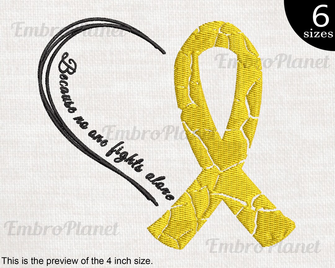 Childhood Cancer Ribbons - Design for Embroidery Machine, Instant ...