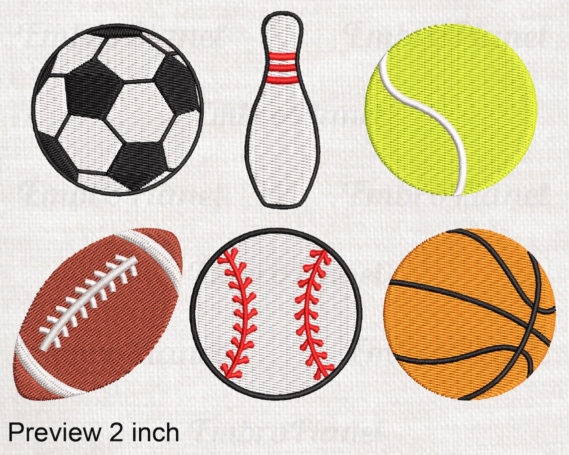 Sport Balls Designs for Embroidery Machine Instant Download - Etsy