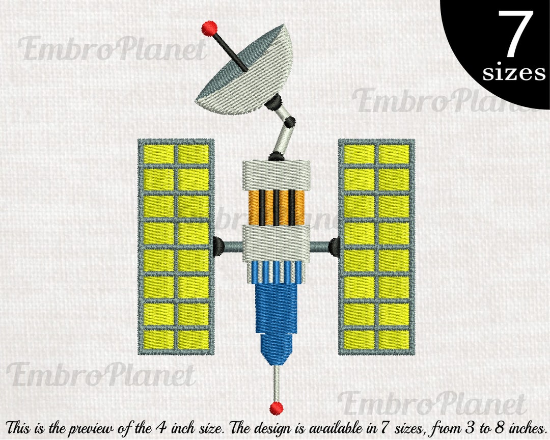 Space Satellite - Design for Embroidery Machine Instant Download ...