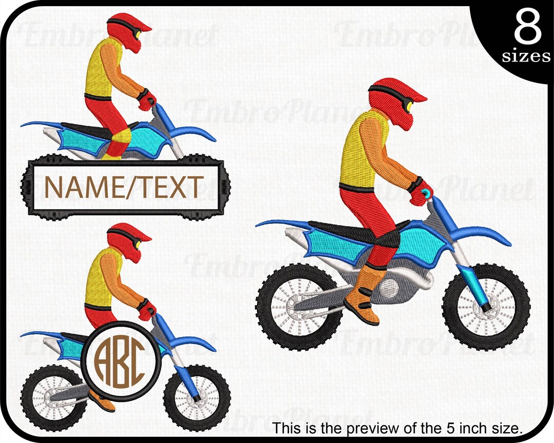 Motocross Biker - Designs for Embroidery Machine Instant Download ...