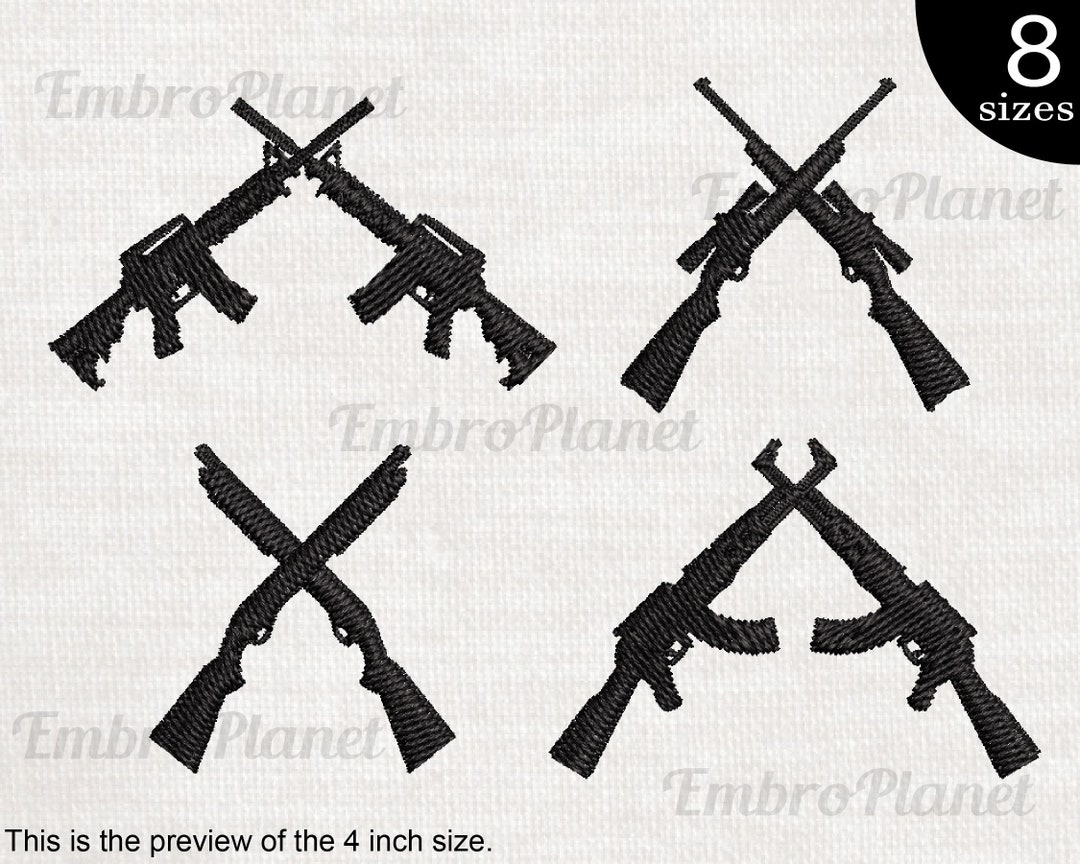 Guns Pattern - Design for Embroidery Machine Instant Download Digital ...