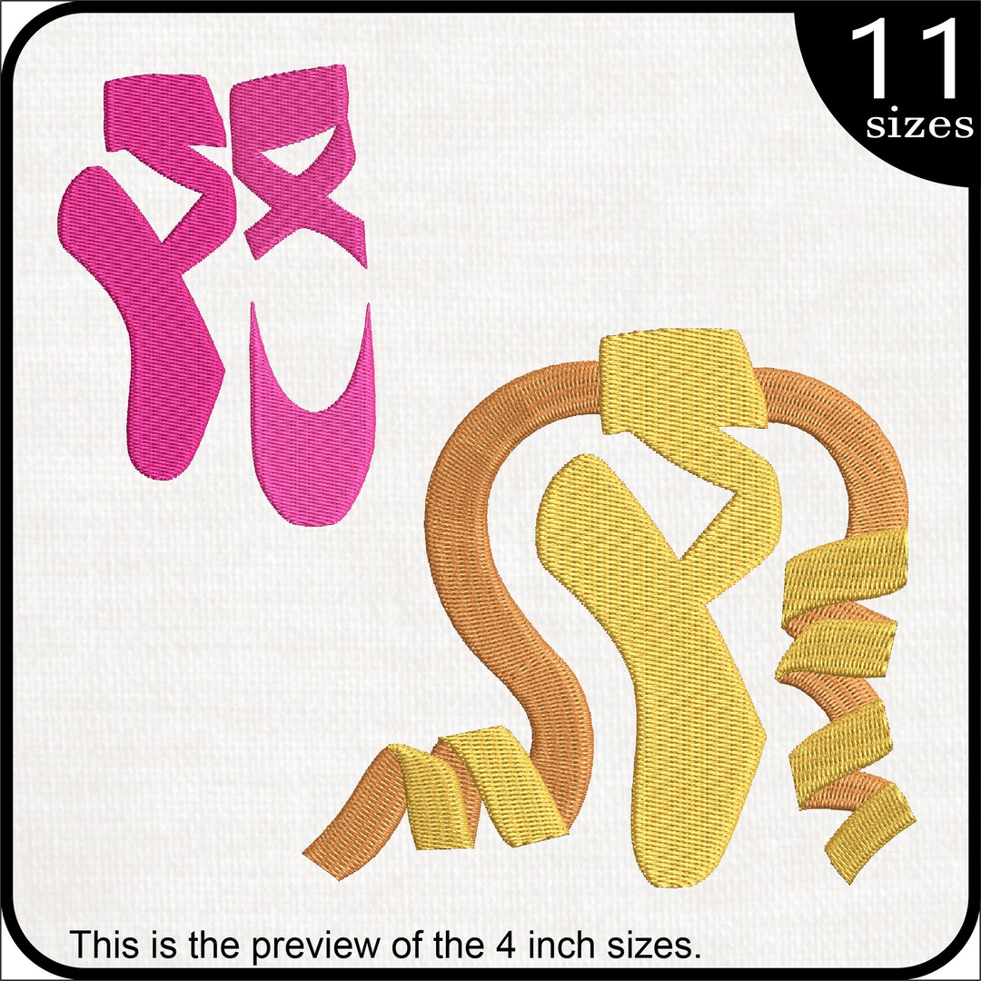 Ballet Shoes - Designs for Embroidery Machine Instant Download Digital ...