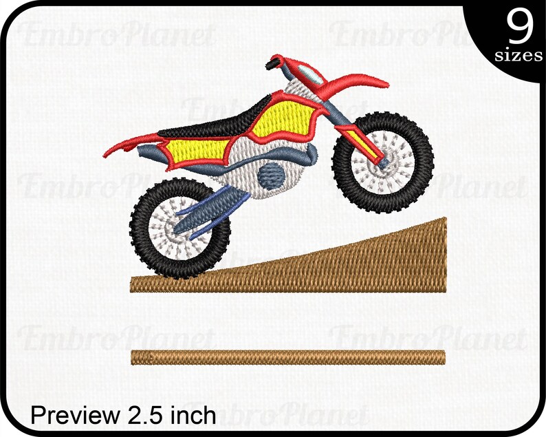 Motocross Bike Embroidery Design – Motor Race Stitch File (digital ...