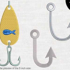 Fishing Hook - Designs for Embroidery Machine Instant Download Digital ...