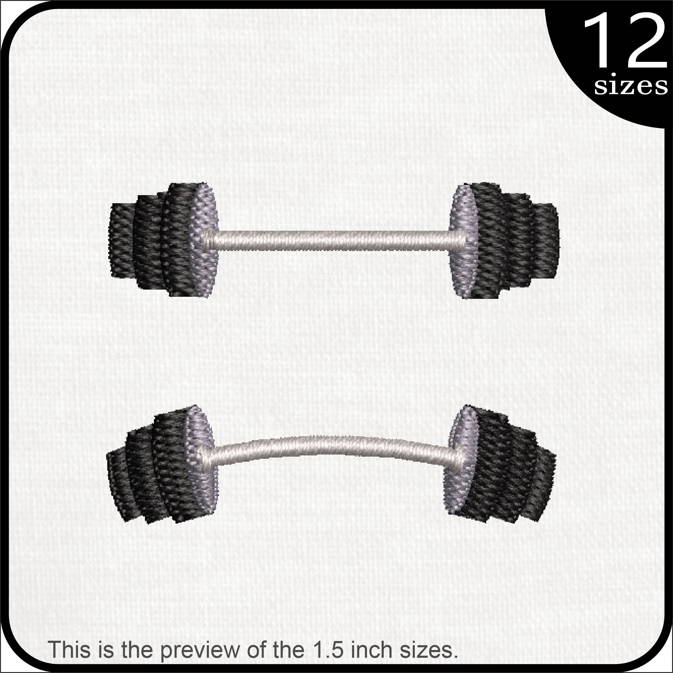 Barbell Embroidery Designs – Gym Weight Stitch Files (digital Download ...