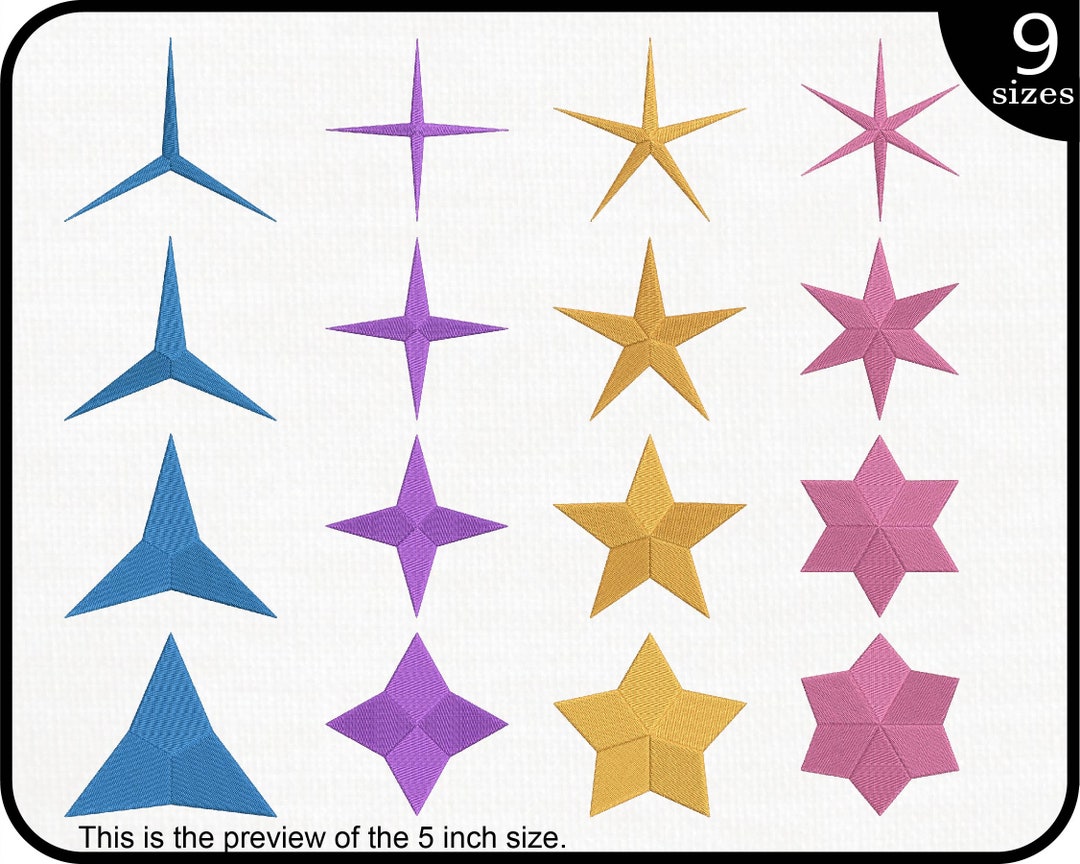 Stars - Designs for Embroidery Machine Instant Download Digital ...