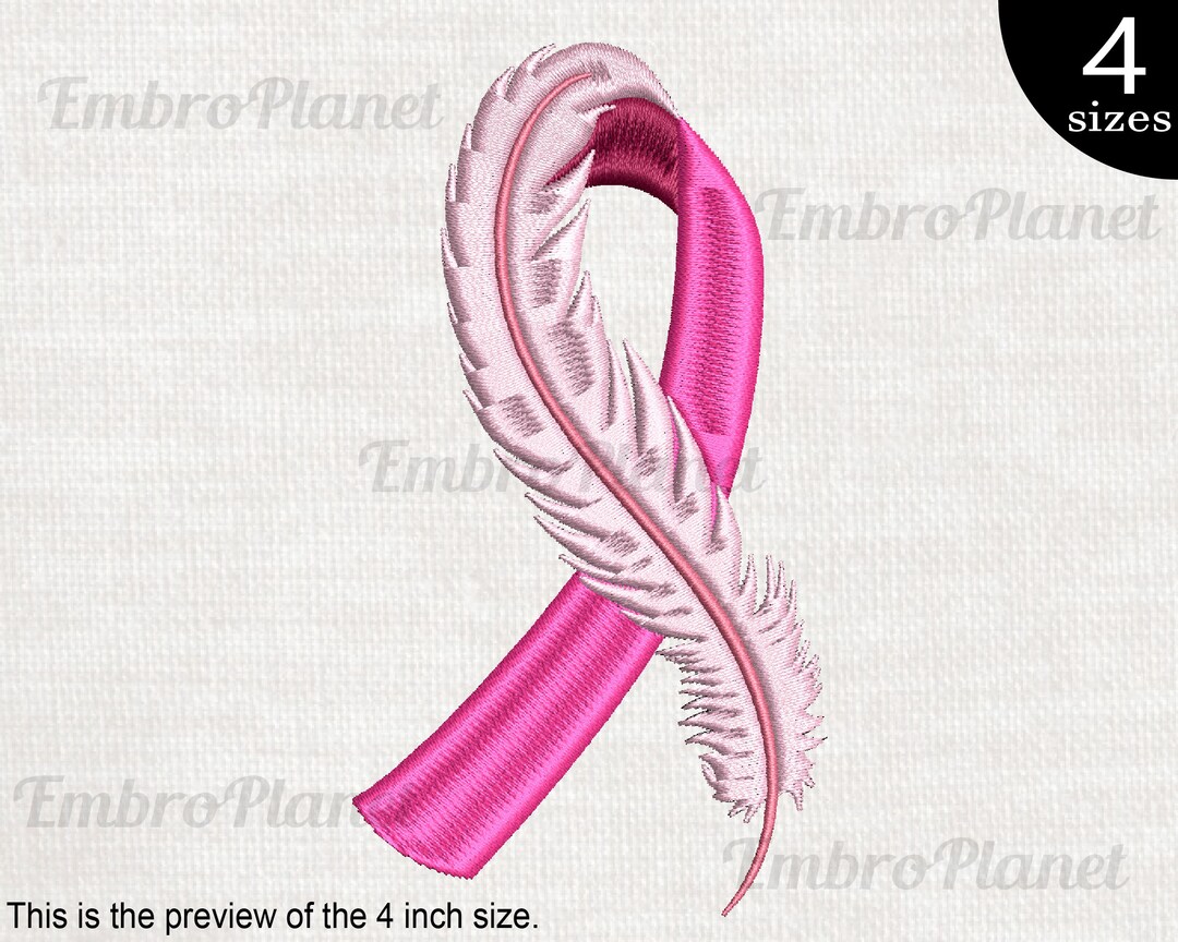 Awareness Ribbon With Feather - Design for Embroidery Machine Instant ...