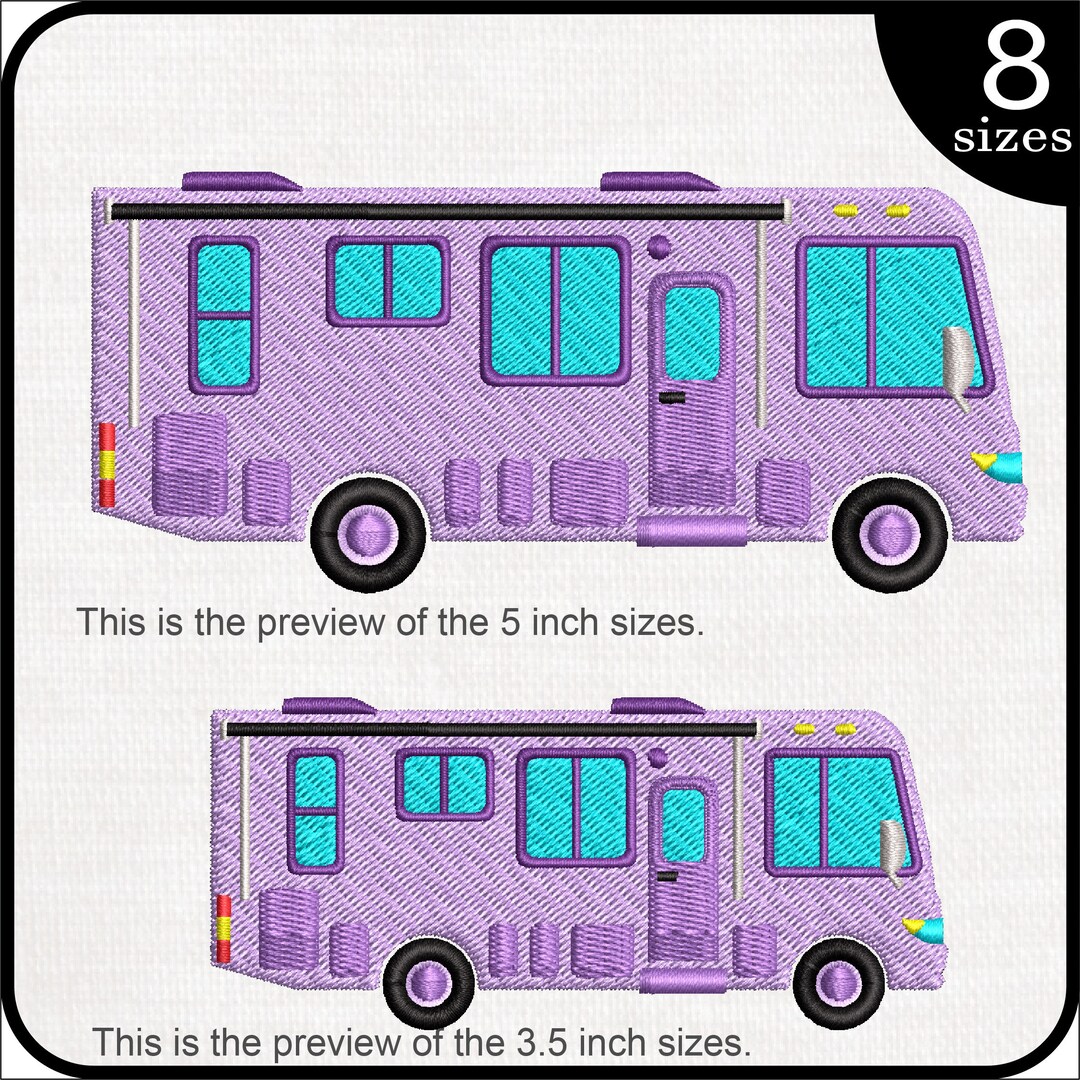 Motorhome, RV Embroidery Designs: Files for Embroidery Machine (digital ...