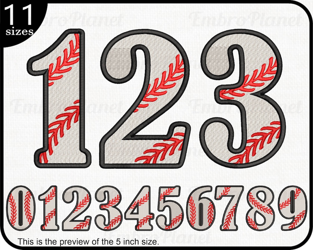 Baseball Softball Numbers Embroidery Designs – Sports Stitch (digital ...